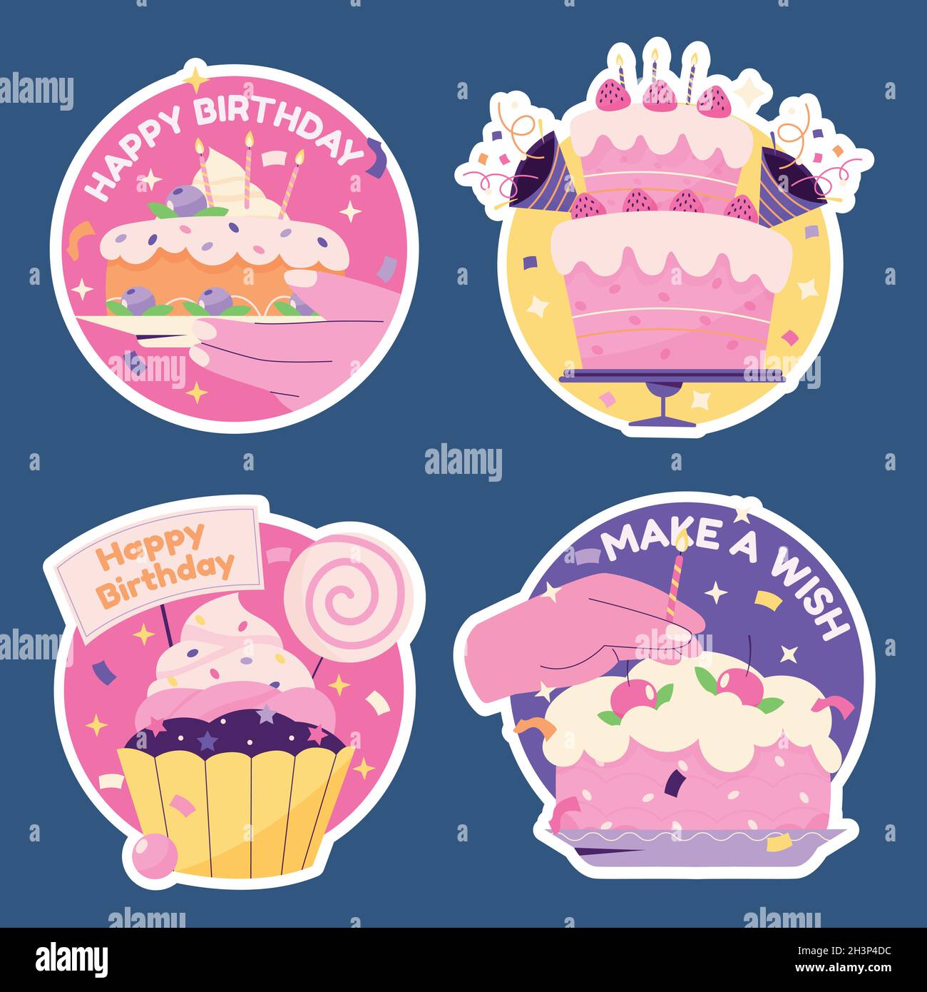 Birthday stickers hi-res stock photography and images - Alamy