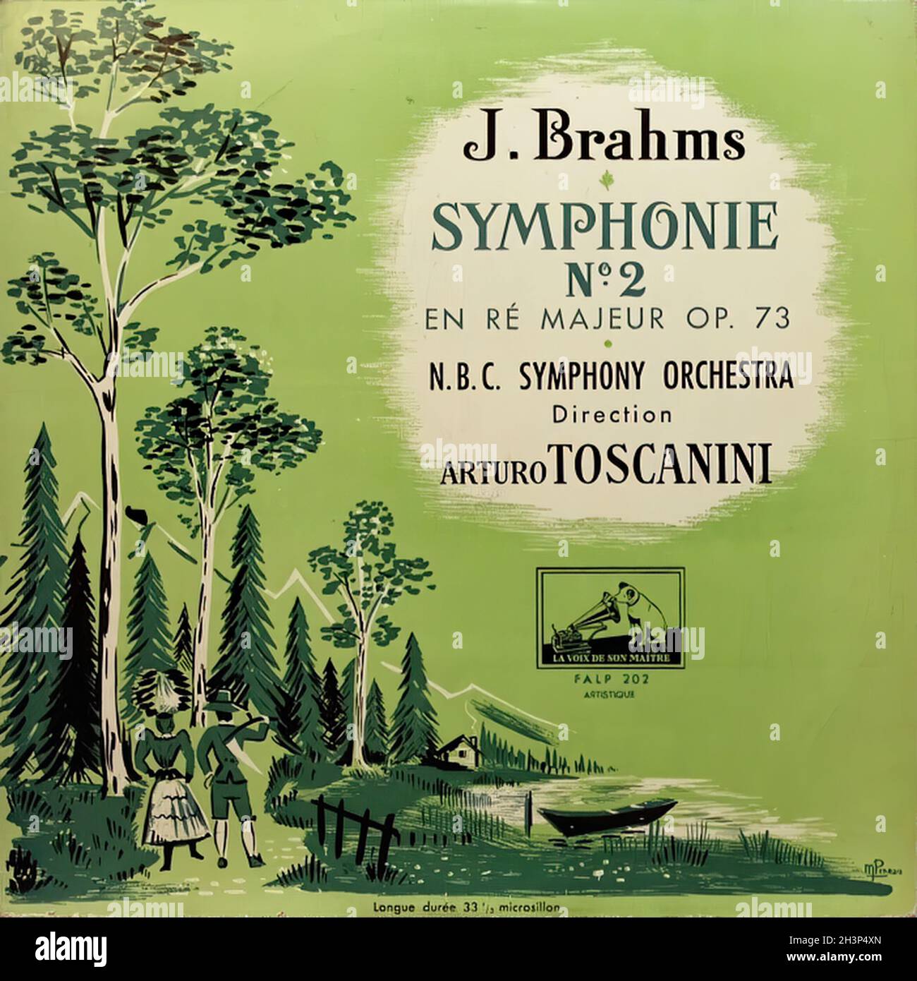 Brahms Symphony 2 - Toscanini NBC HMV alt - Classical Music Vintage Vinyl Record Stock Photo - Alamy