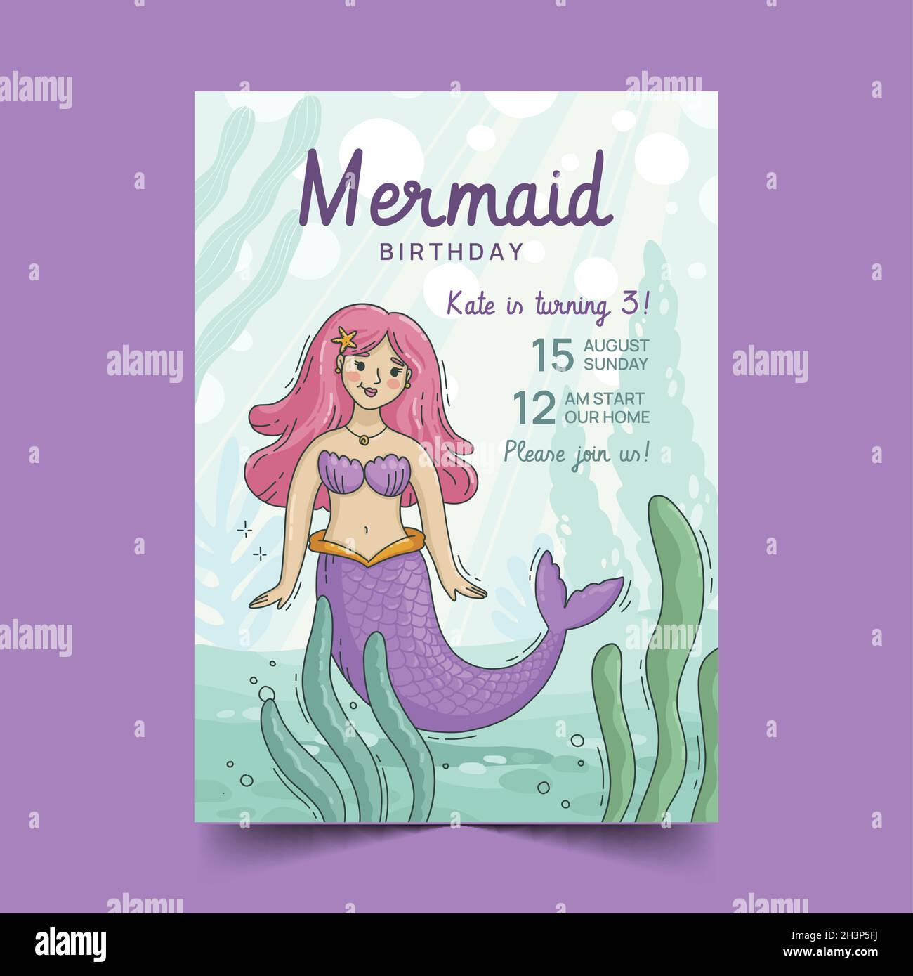 Mermaid Template For Art 3,600+ Mermaid Invitation Stock