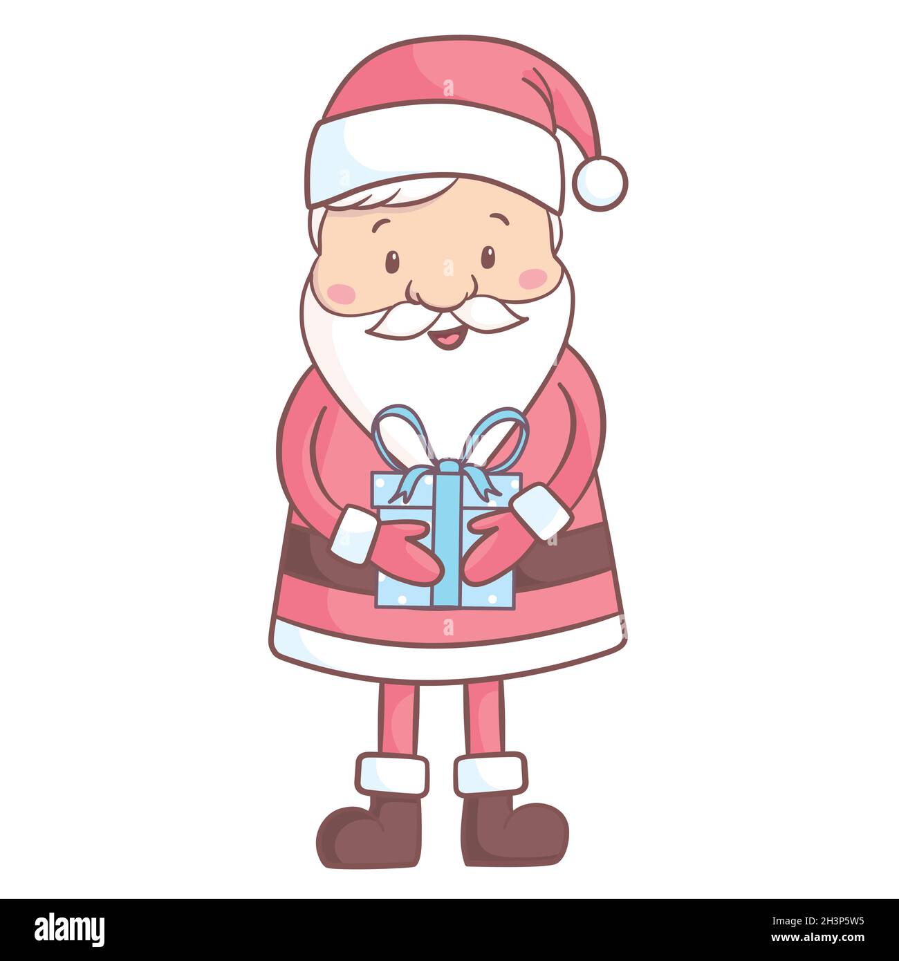 Cute cartoon Santa Claus for Christmas and New Year greeting design ...