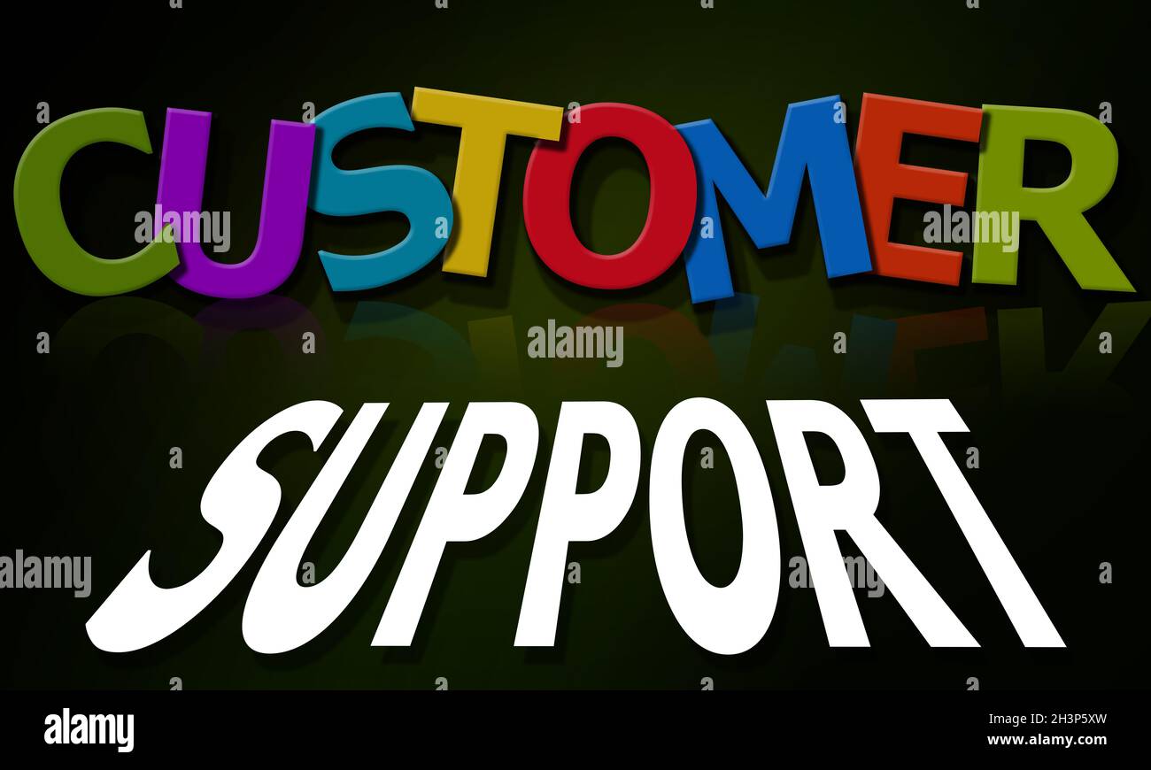 Customer support word composed of multicolored alphabet Stock Photo - Alamy