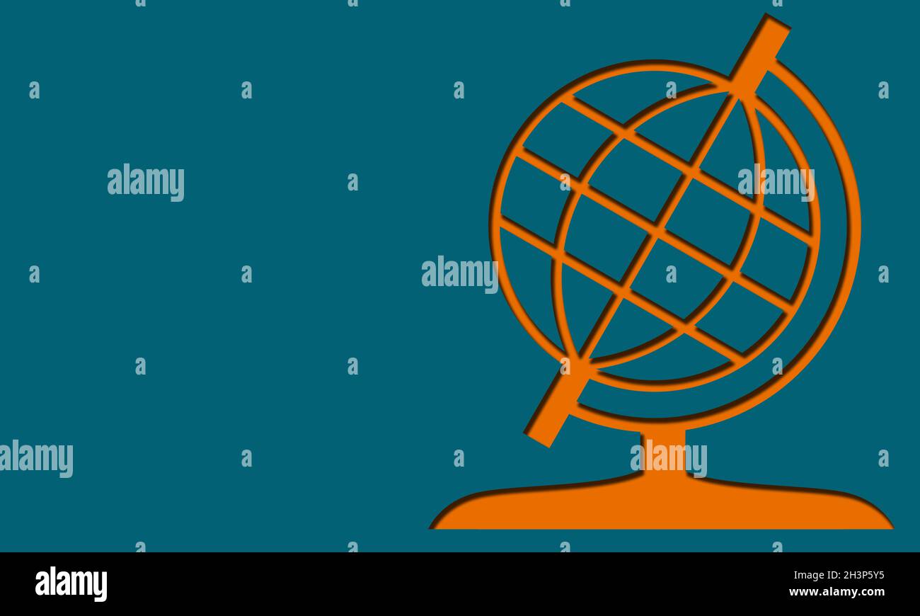 Blue line earth globe icon hi-res stock photography and images - Alamy