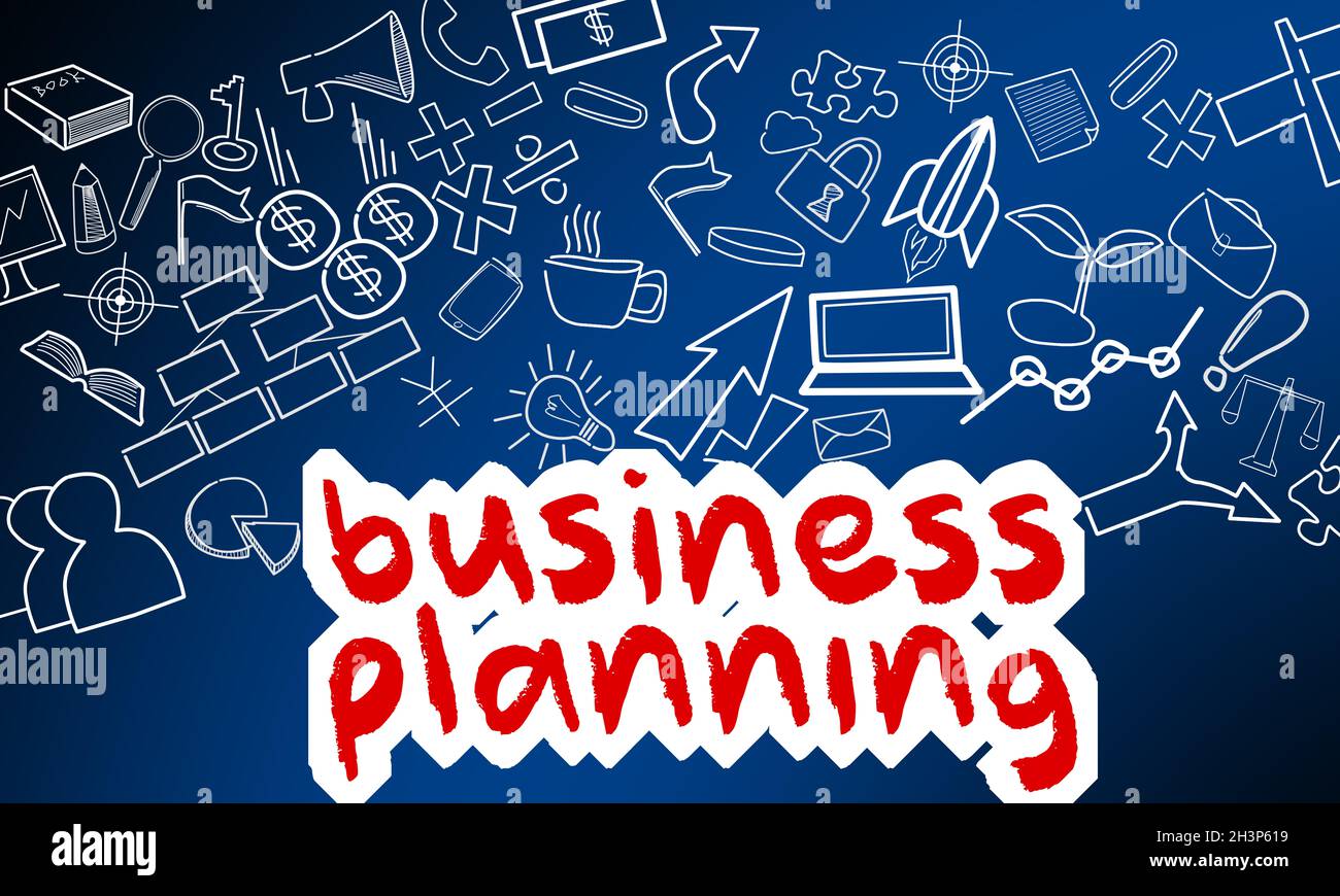Business planning text with creative drawing for success concept Stock ...