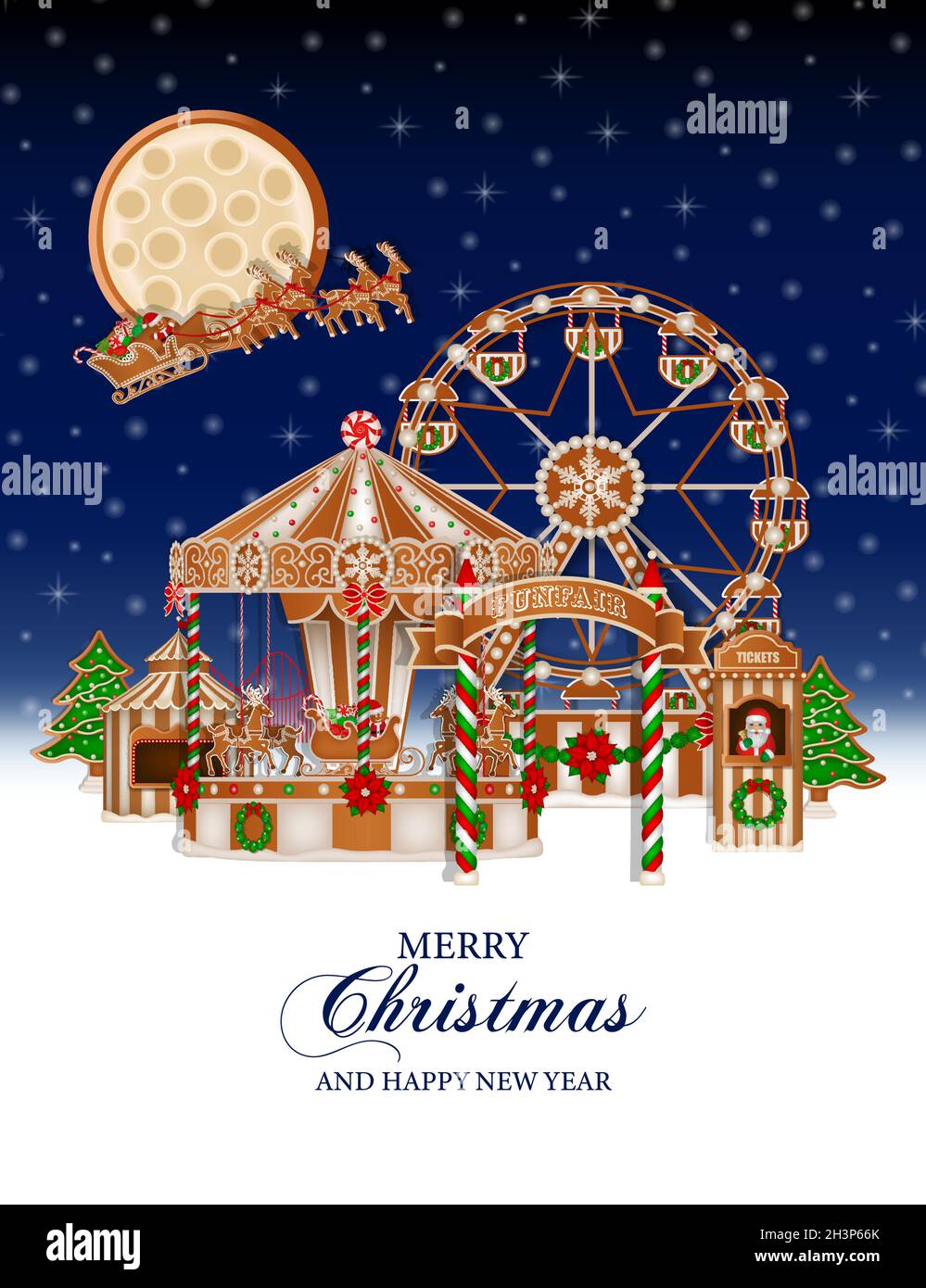 Sweet gingerbread on night Stock Vector Images - Alamy