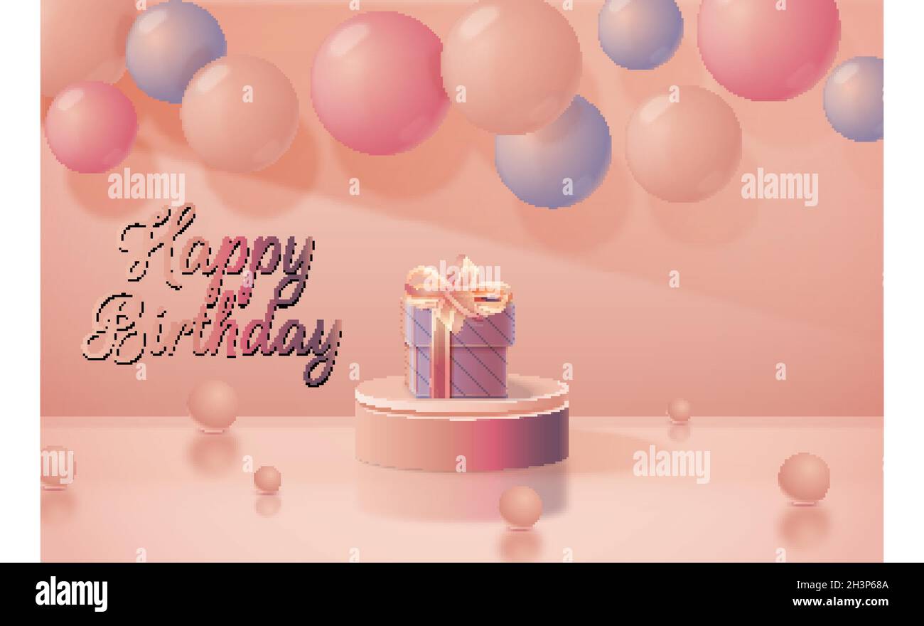 realistic 3d birthday background vector design illustration Stock ...
