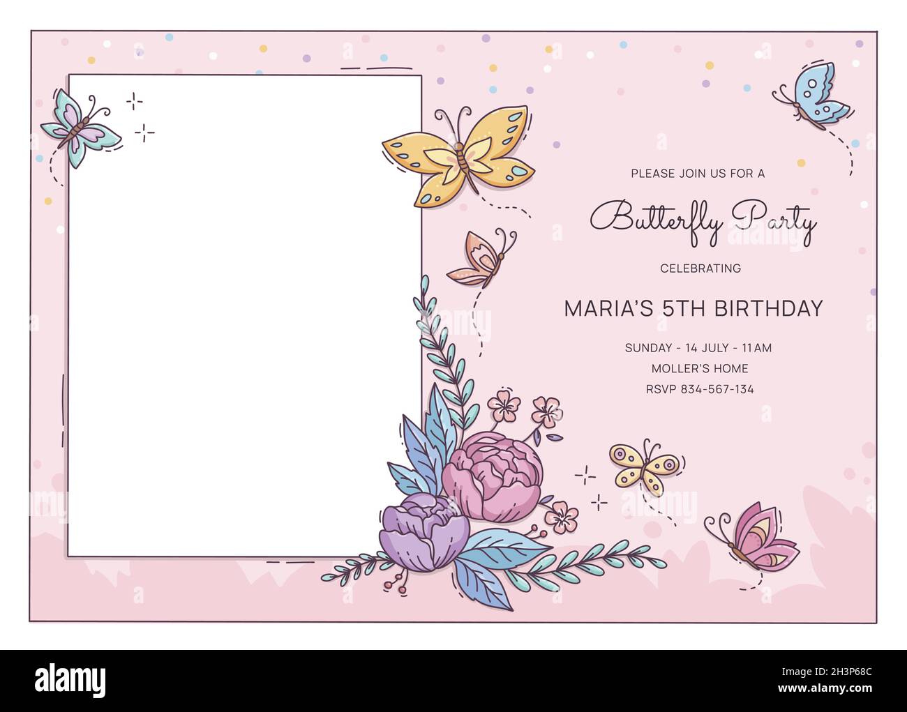 free-vector-hand-painted-watercolor-butterfly-birthday-invitation