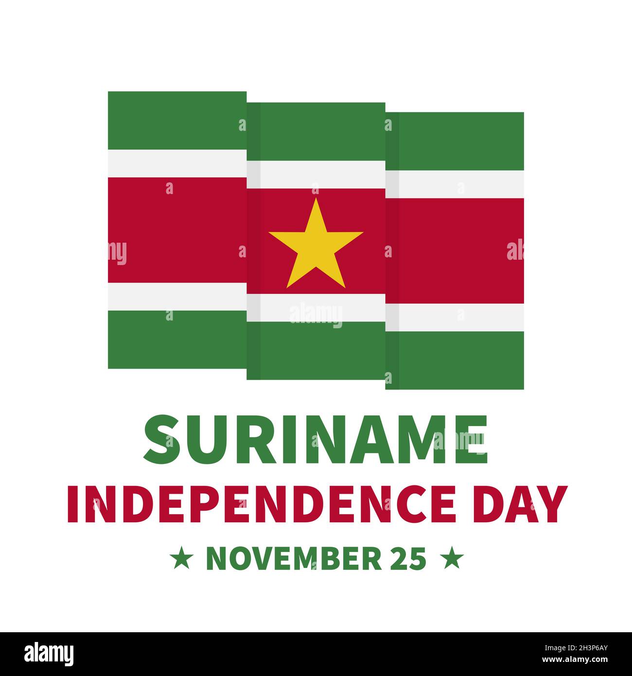 Suriname Independence Day lettering with flag. National holiday ...