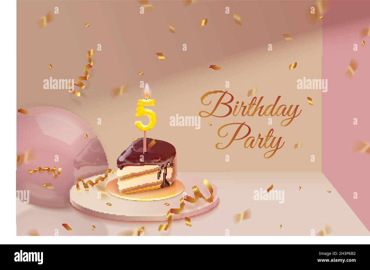 realistic 3d birthday background vector design illustration Stock ...