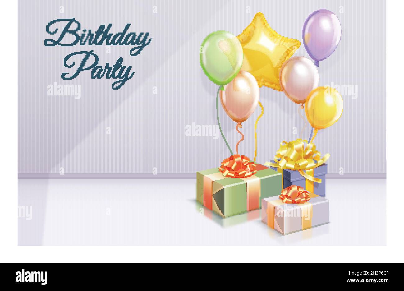 realistic 3d birthday background vector design illustration Stock ...
