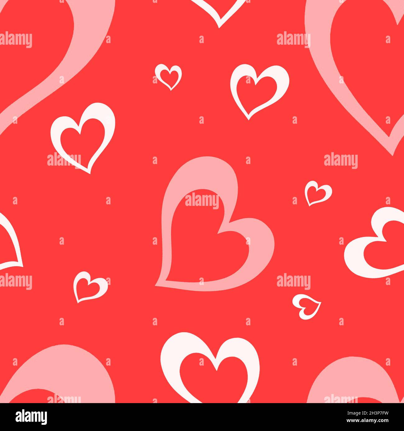 Seamless pattern with elements for Valentine's Day on a red background ...