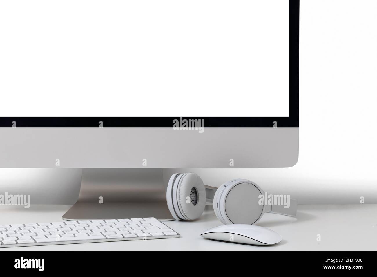 Desktop computer on a white Stock Photo - Alamy