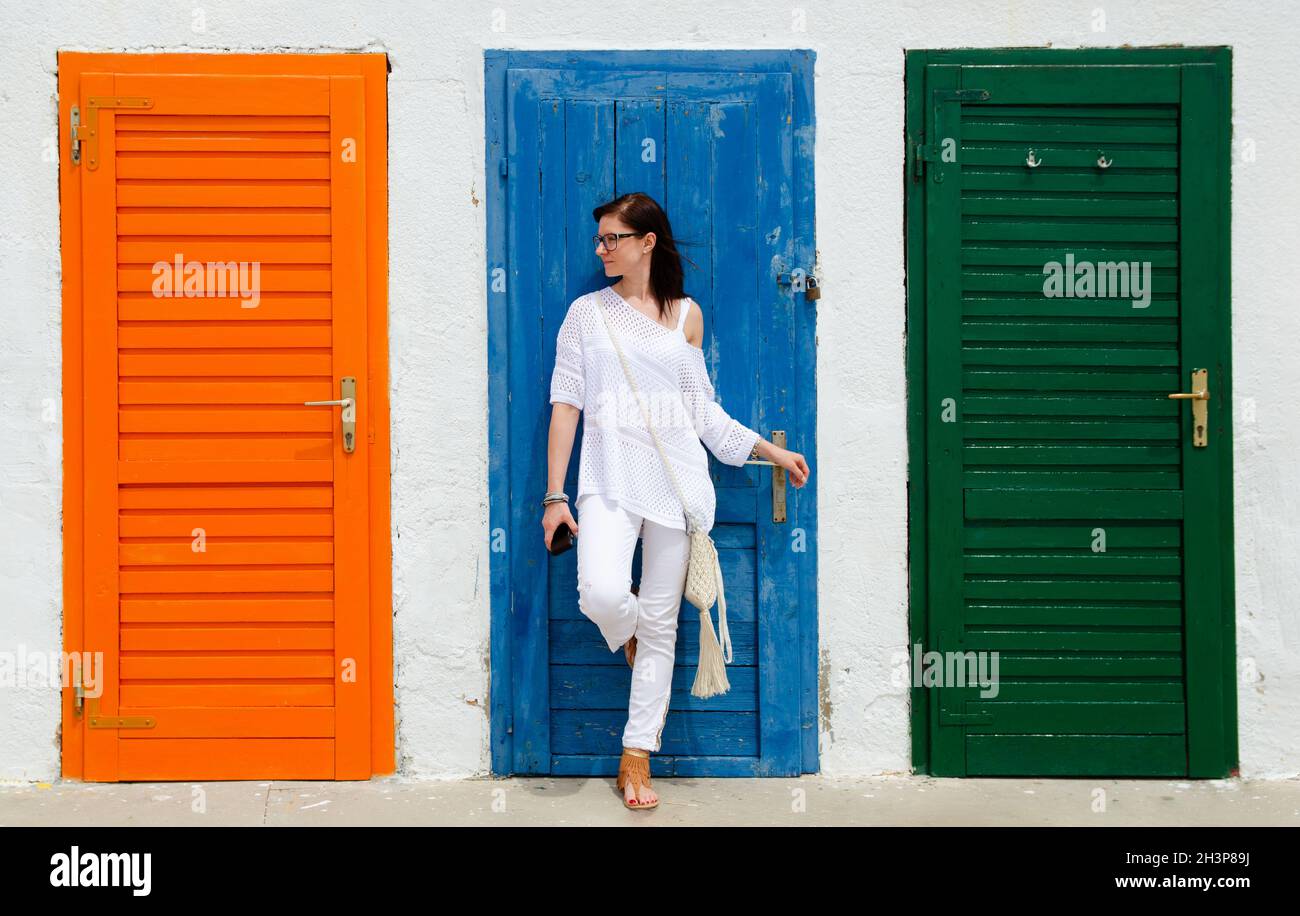 Colorful orange doors hi-res stock photography and images - Alamy