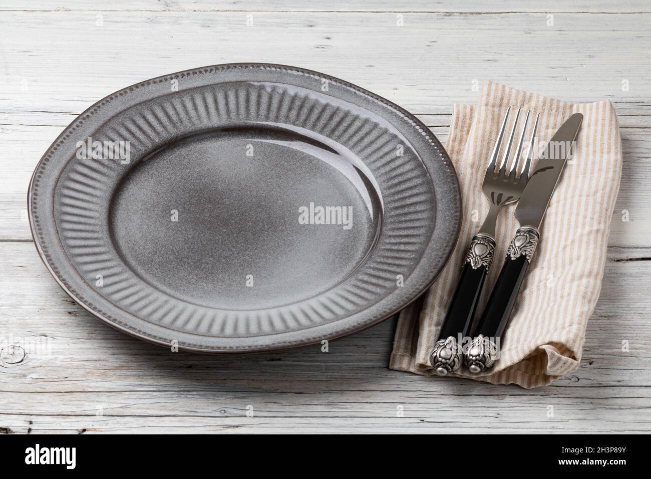 Silver fork for food on table hi-res stock photography and images - Alamy