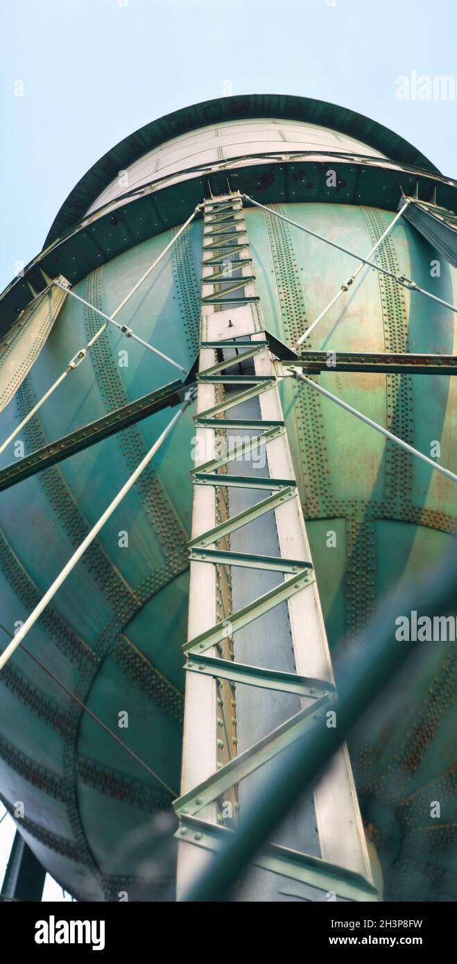 A leg of a water tower reaching upward Stock Photo - Alamy