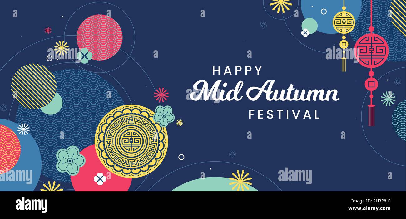 mid autumn festival banners template vector design illustration Stock ...