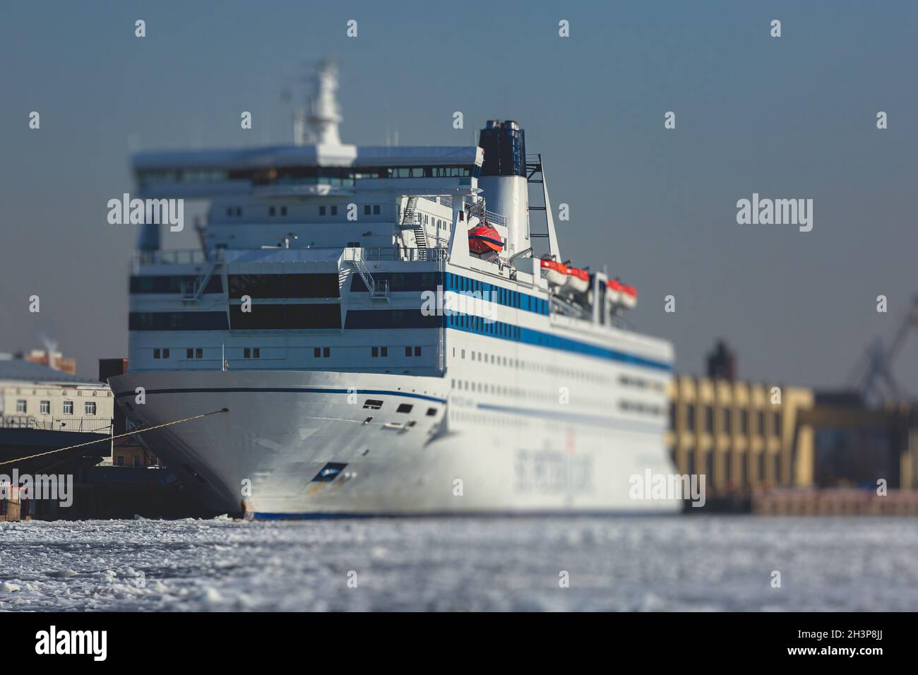 Massive different ship vessels trapped in ice tries to break and leave ...