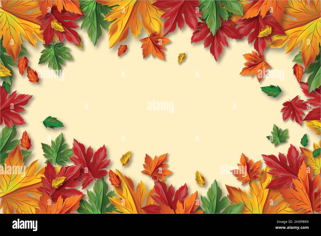 realistic autumn background with empty space vector design illustration ...
