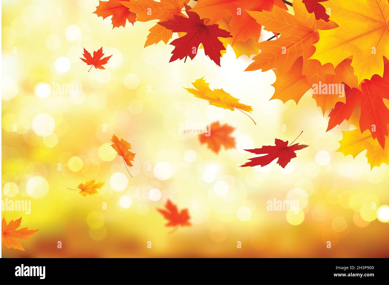 autumn realistic background theme vector design illustration Stock ...