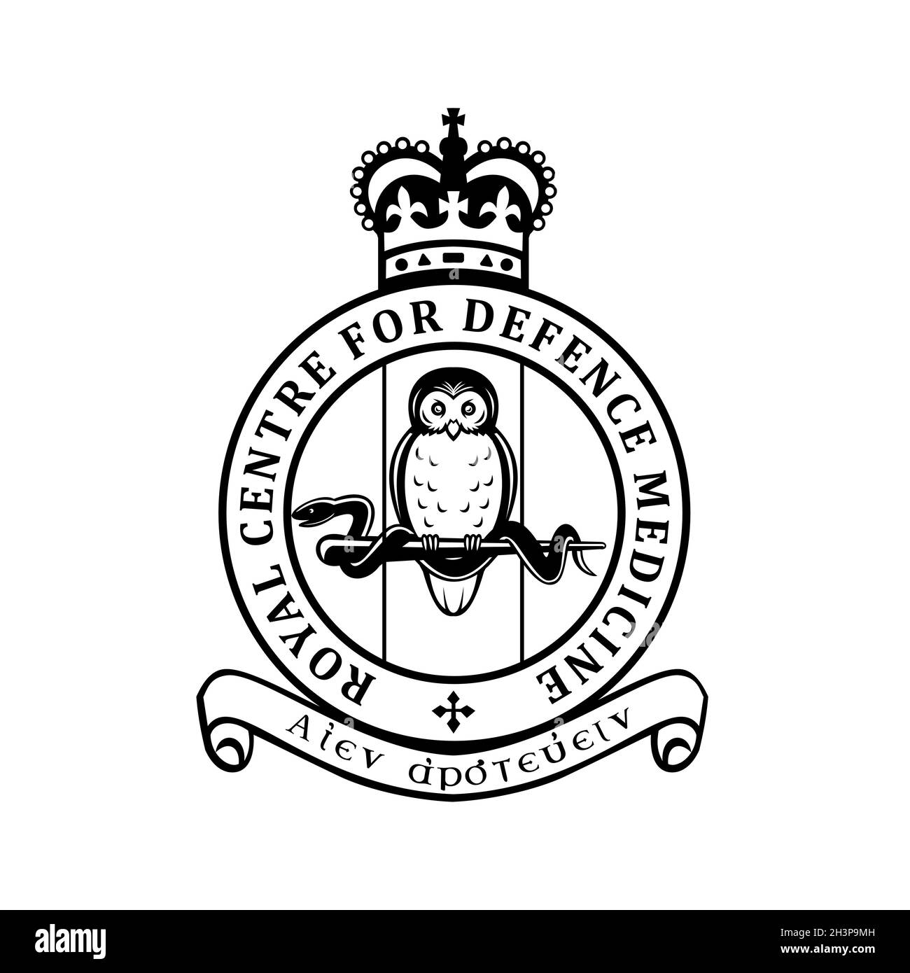 Royal Centre for Defence Medicine RCDM Crest Stencil Black and White ...