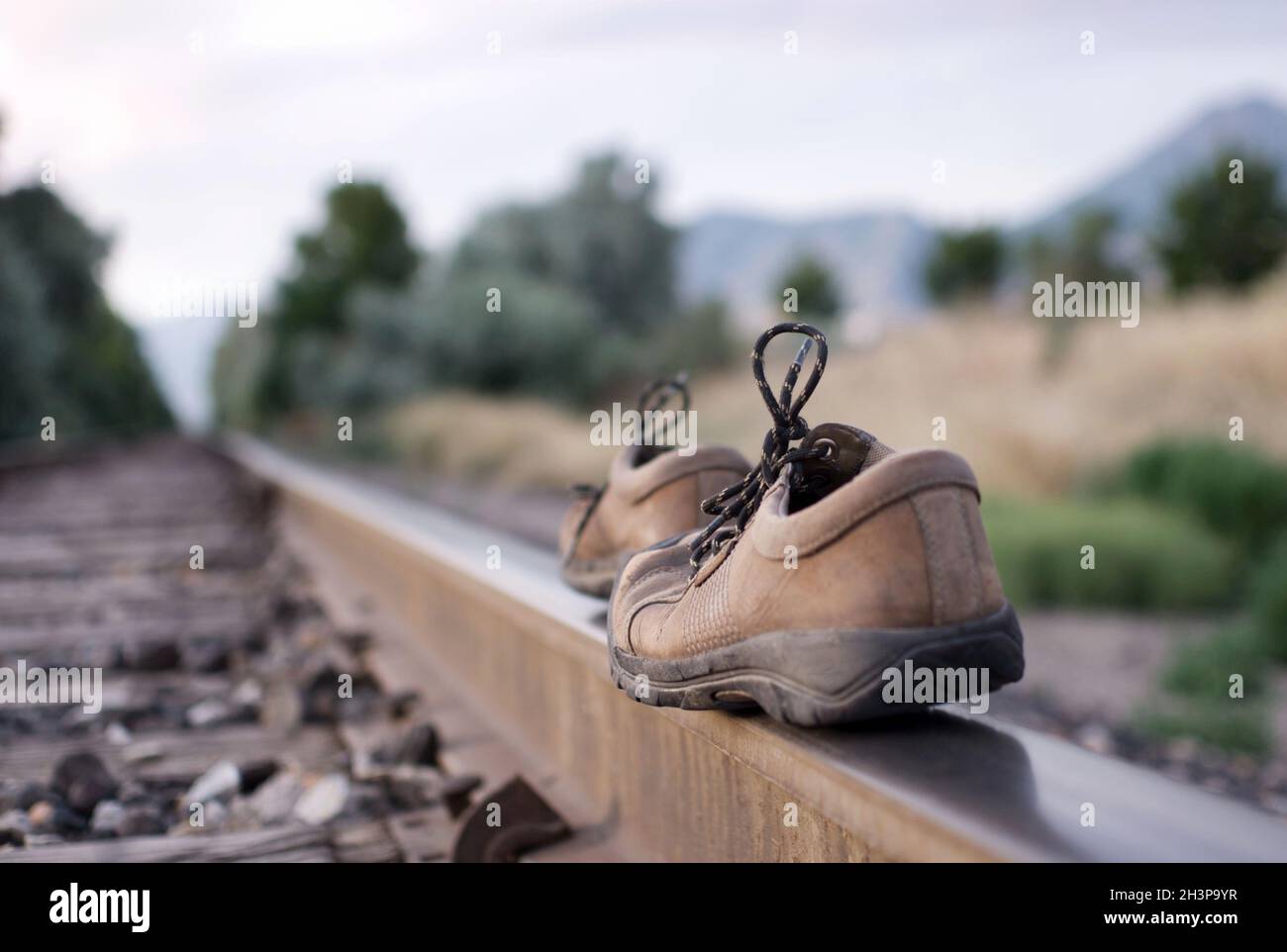 Walking down a rail line Stock Photo - Alamy