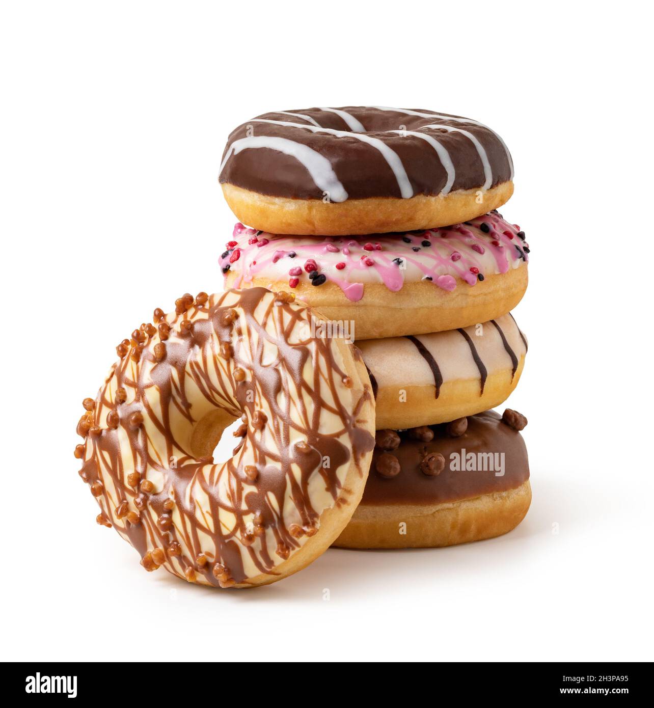 Donuts on white background Stock Photo - Alamy