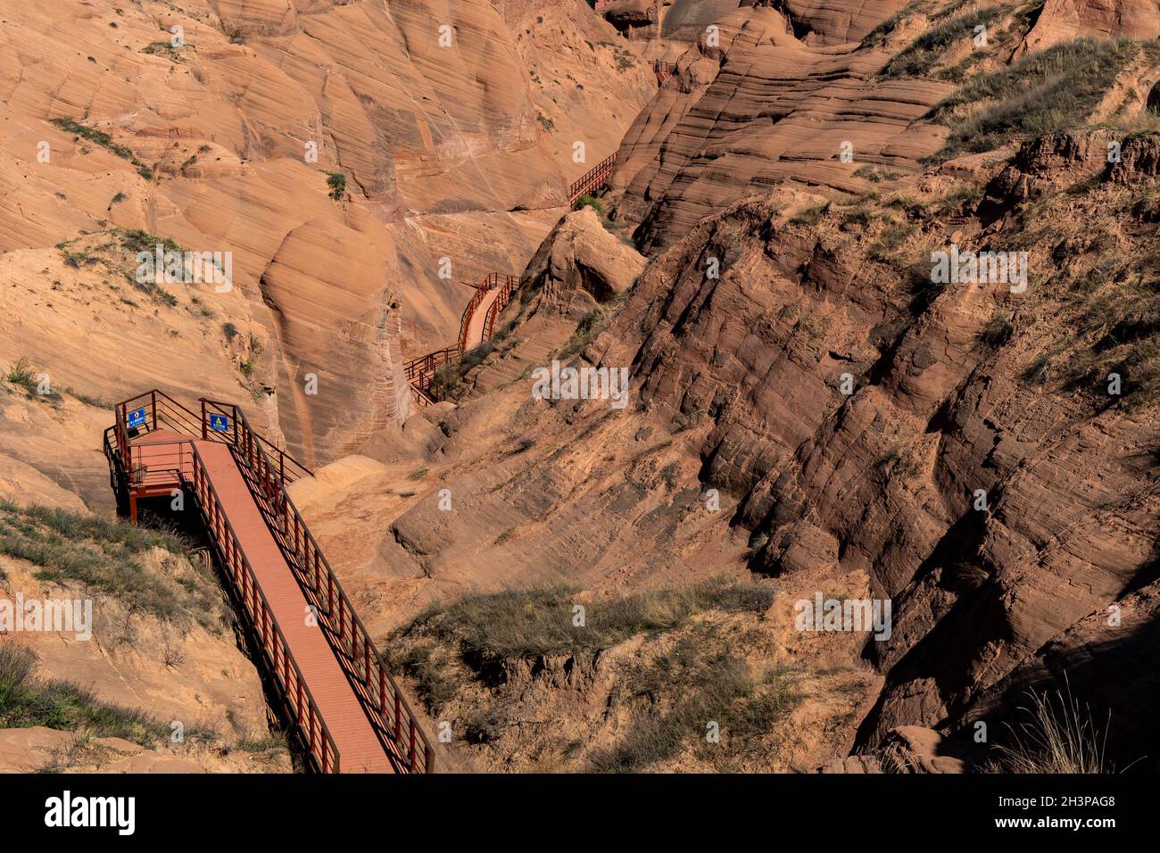 The Jingbian Wave Valley is a red sandstone landform in northern ...