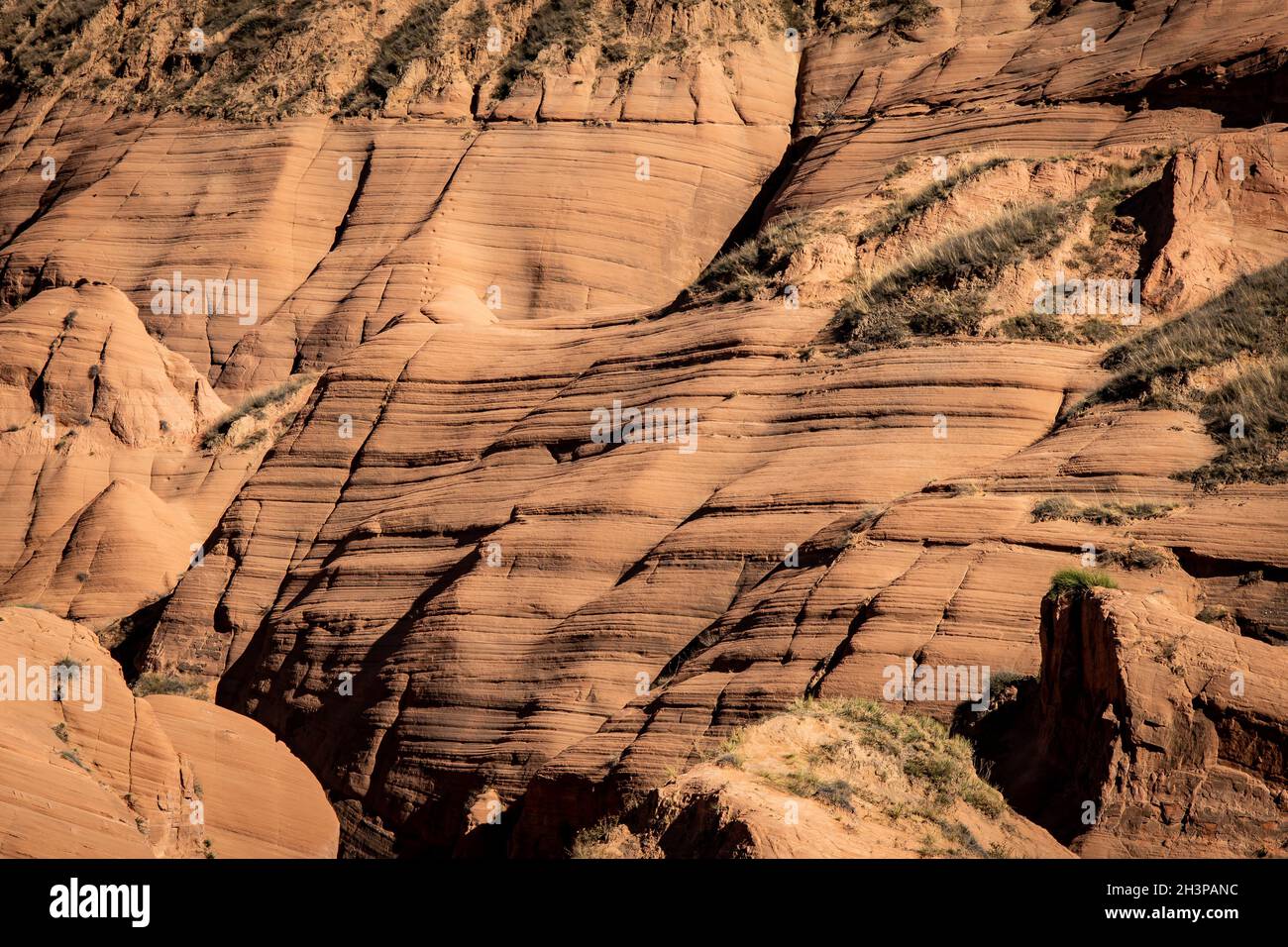 The Jingbian Wave Valley is a red sandstone landform in northern ...