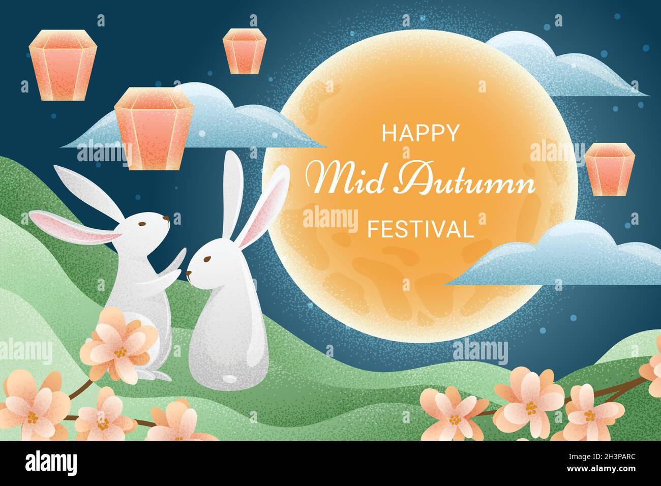 hand drawn mid autumn festival vector design illustration Stock Vector ...