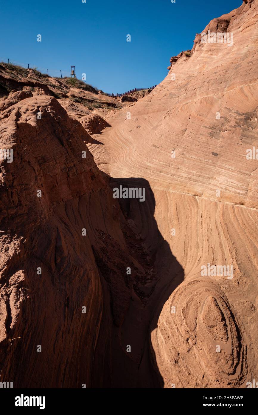 The Jingbian Wave Valley is a red sandstone landform in northern ...