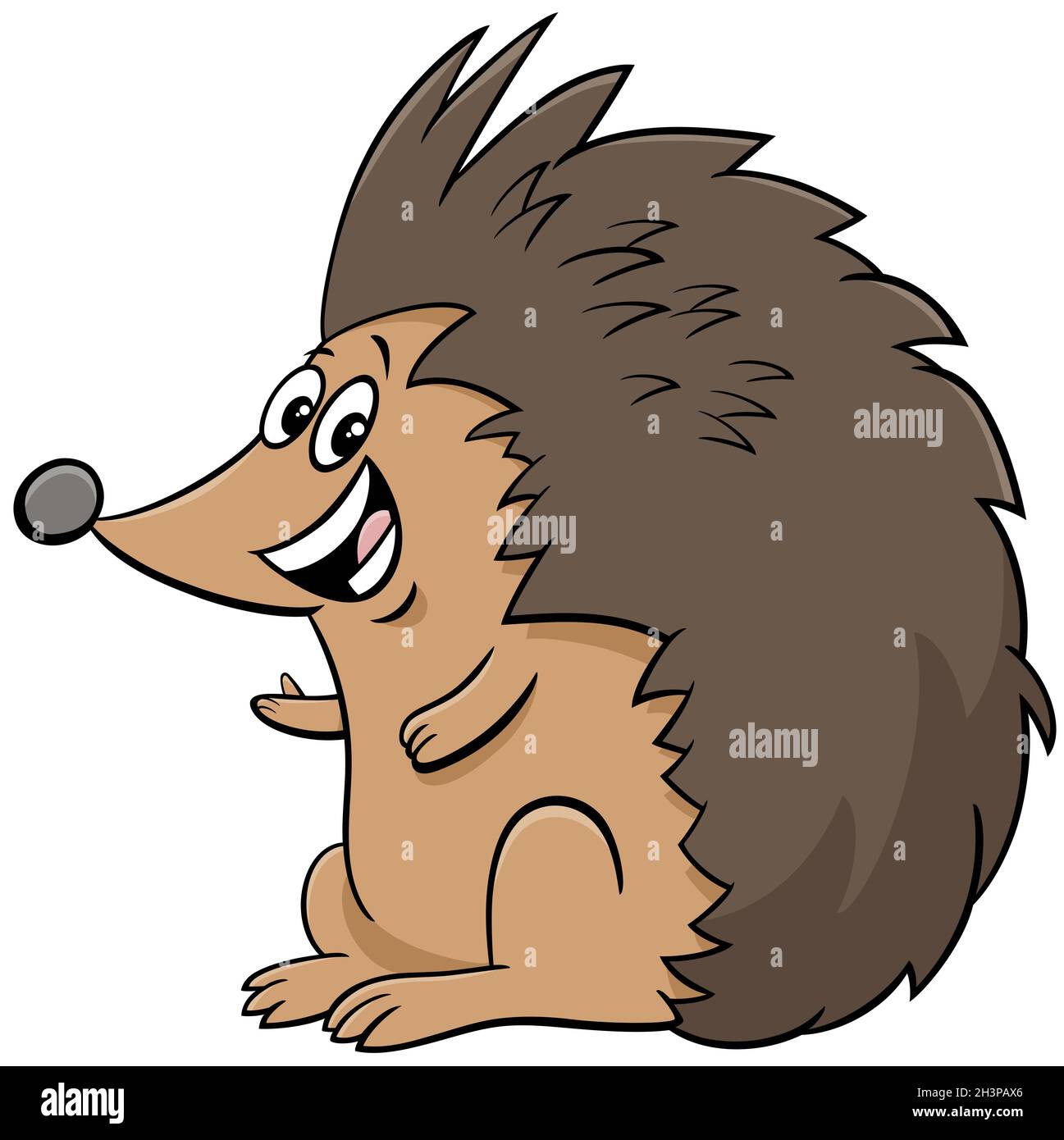 Funny hedgehog cartoon animal character Stock Photo - Alamy