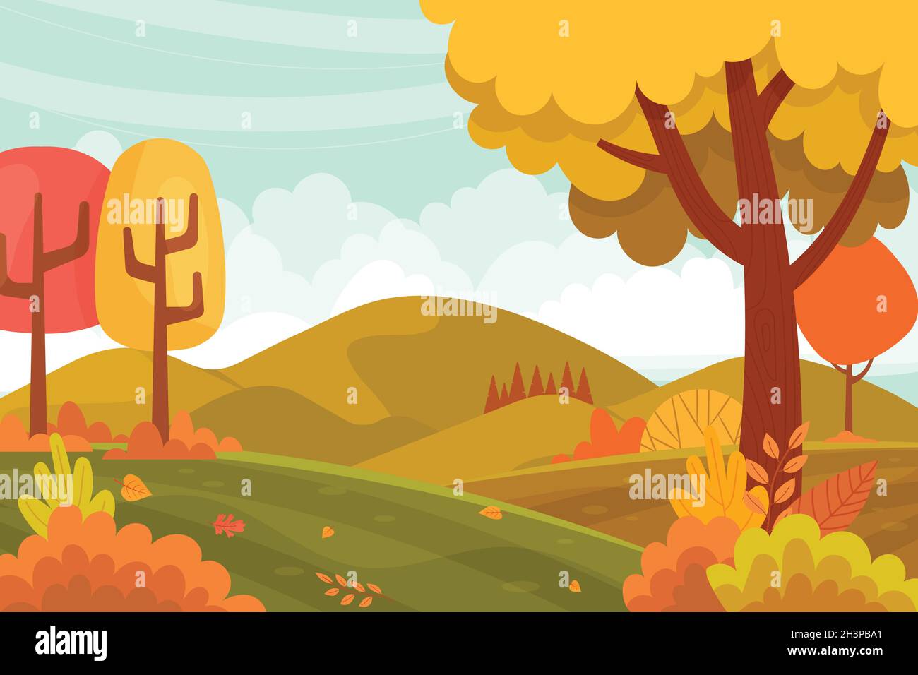 hand drawn autumn background vector design illustration Stock Vector ...