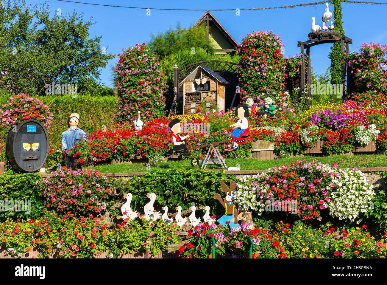 Beautiful garden in Zellenberg, France Stock Photo - Alamy