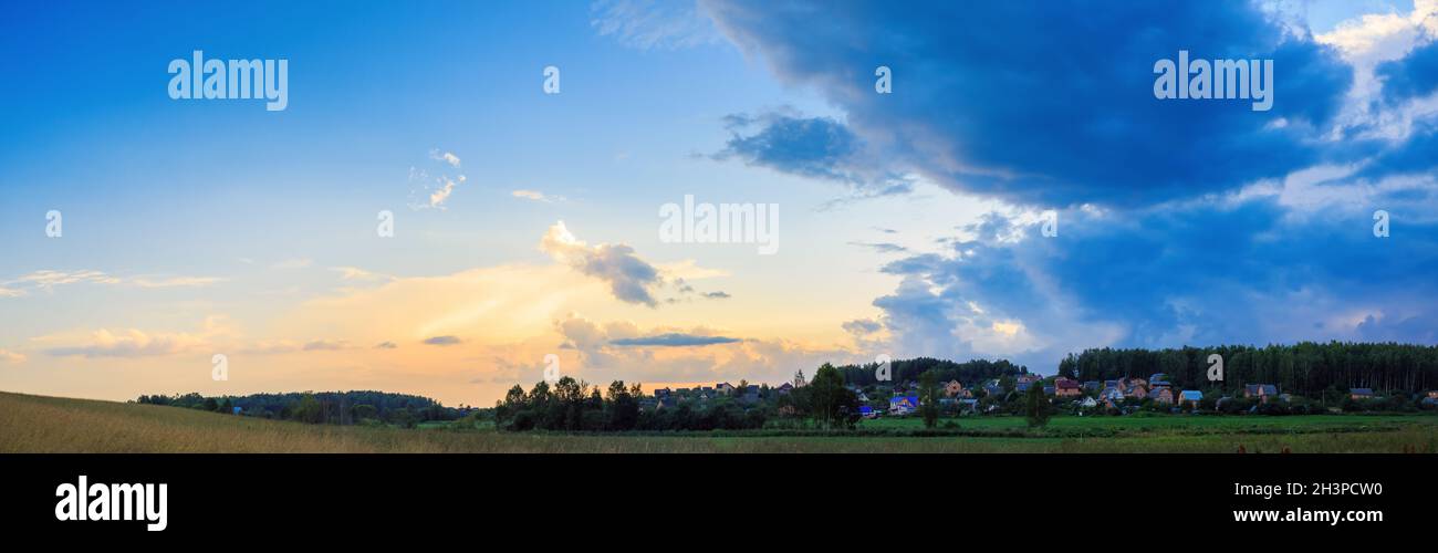 Rural landscape cloudy weather trees hi-res stock photography and ...