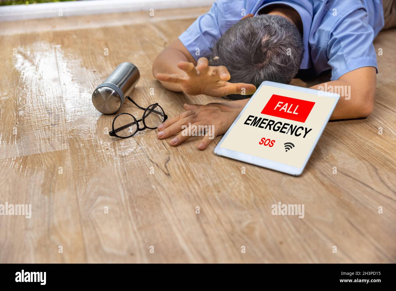 Medical fall accident detection is alert that senior man falling ...