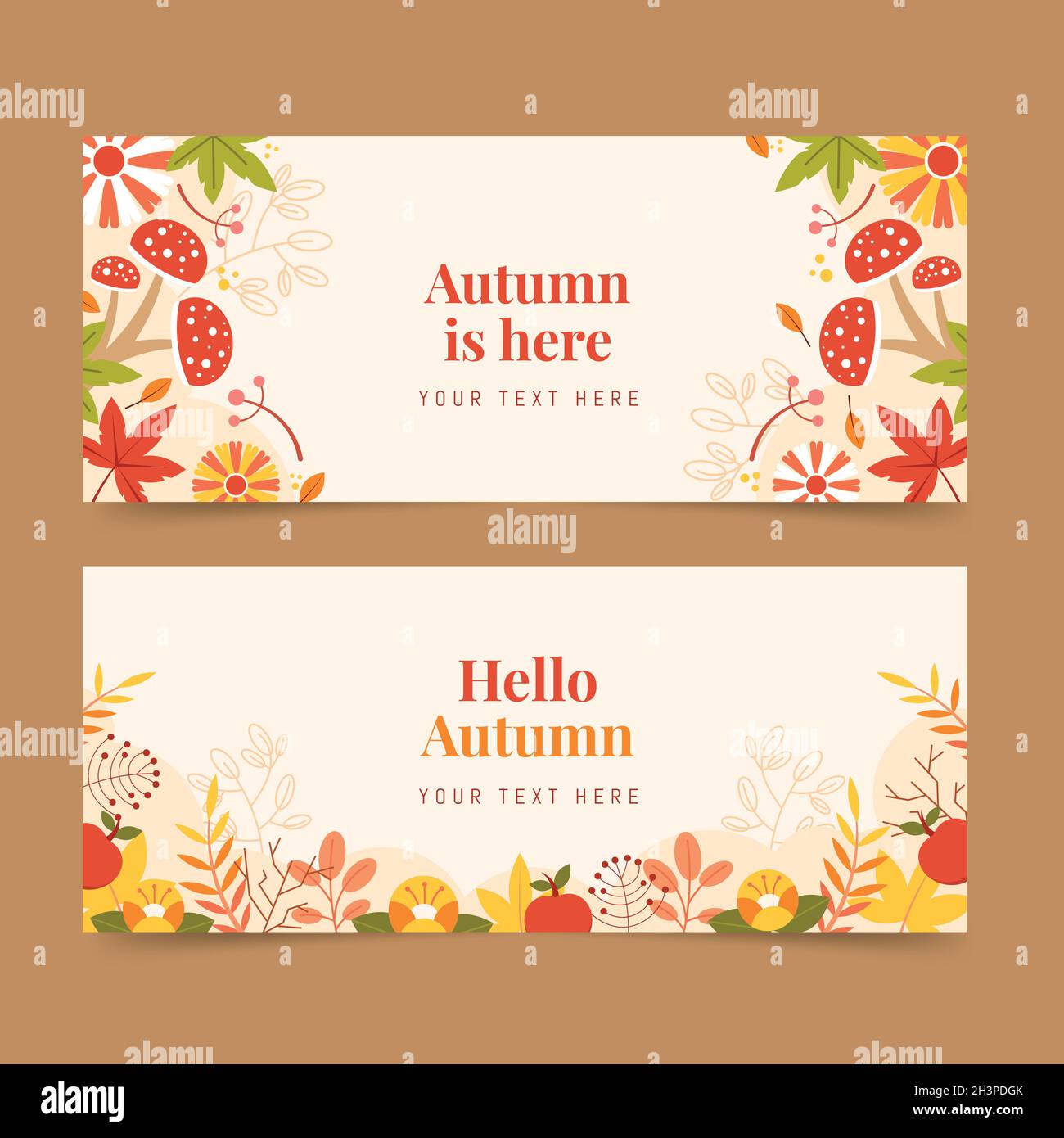 Flat autumn banners vector hi-res stock photography and images - Alamy