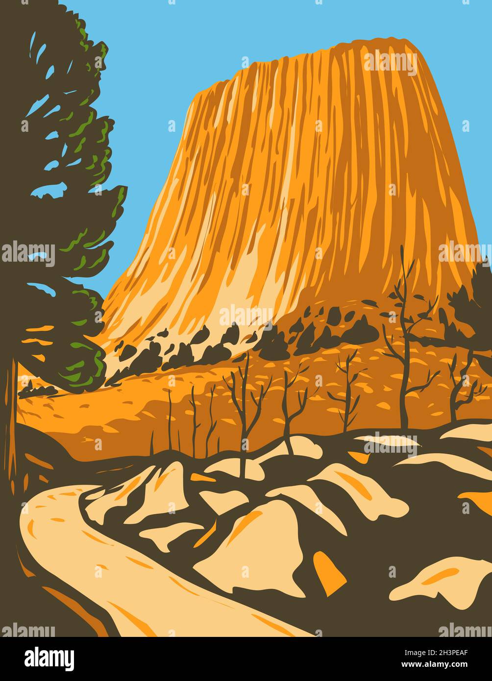 Devils Tower National Monument in Bear Lodge Ranger District of the ...