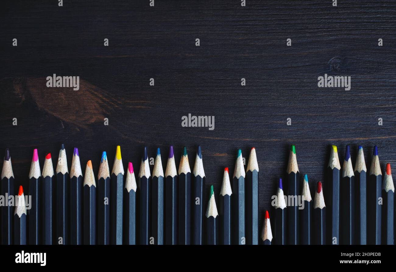 Multicolored pencils collection Stock Photo - Alamy