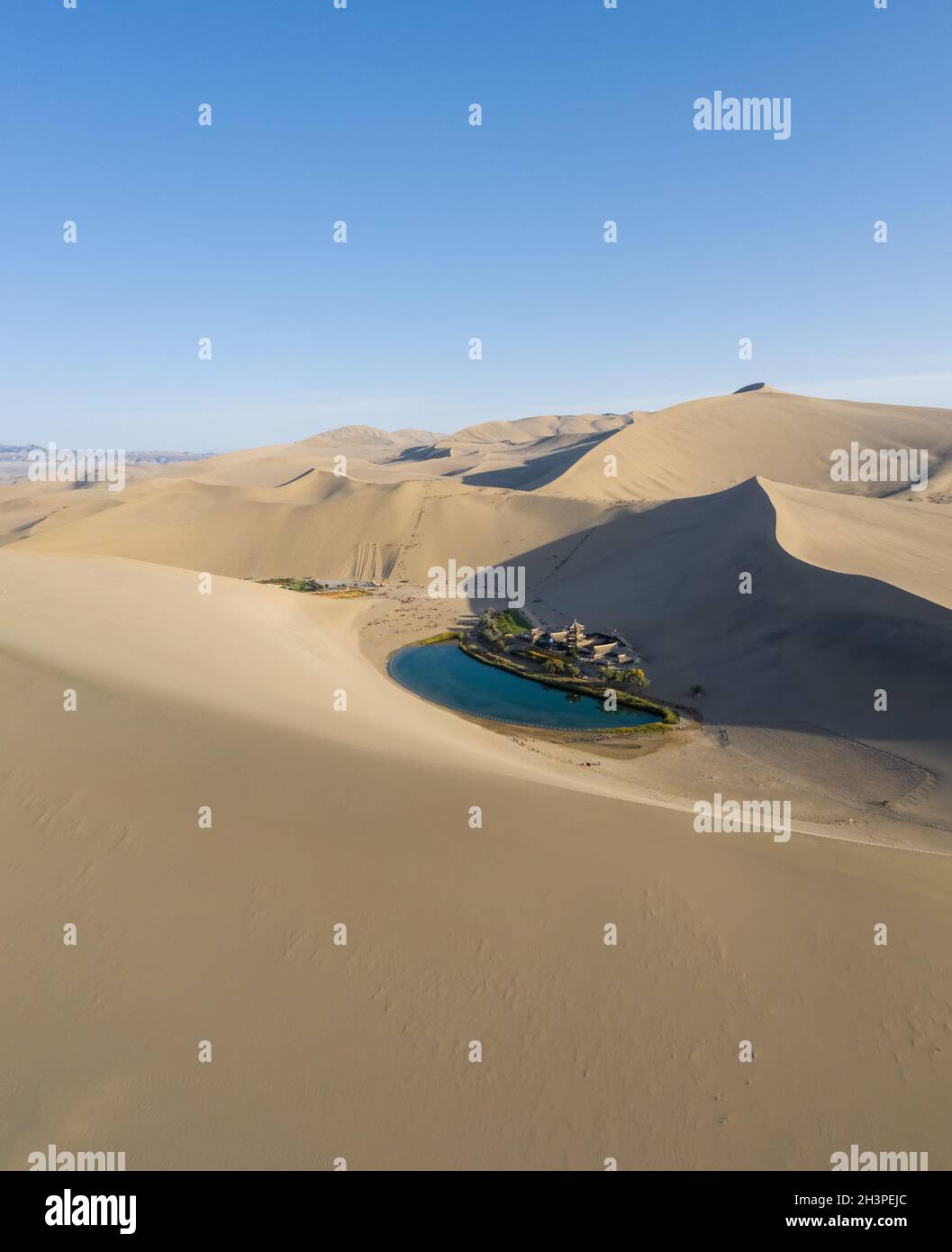 Aerial view of the beautiful crescent moon spring in afternoon Stock ...