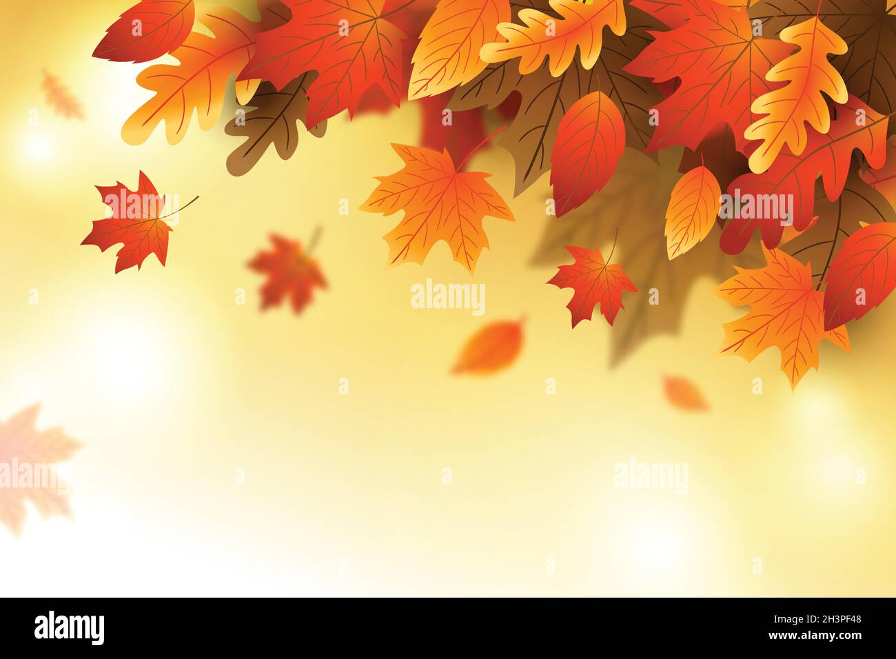 gradient autumn leaves background vector design illustration Stock ...