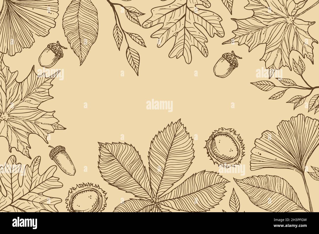 hand drawn autumn background vector design illustration Stock Vector ...