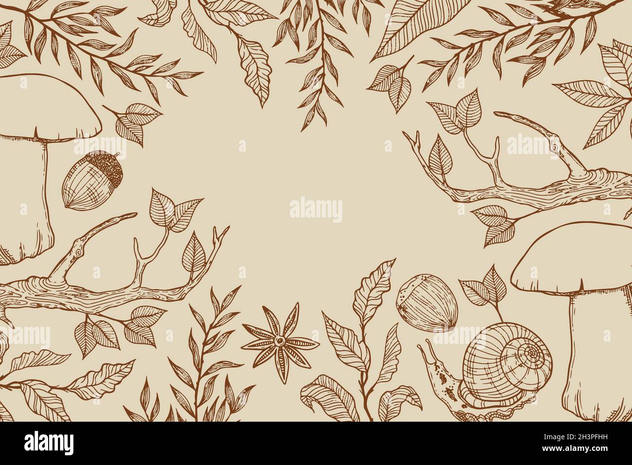 hand drawn autumn background vector design illustration Stock Vector ...