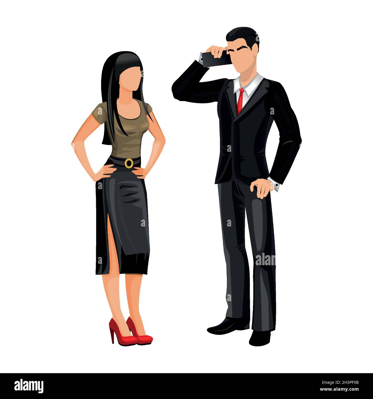 Strict business woman in office Stock Vector Images - Alamy