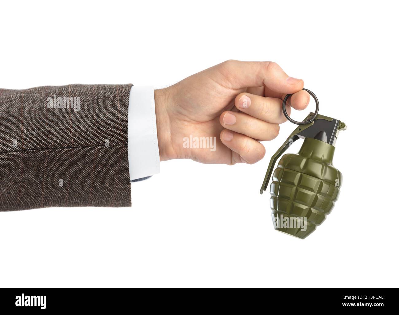 Hand with grenade Stock Photo - Alamy