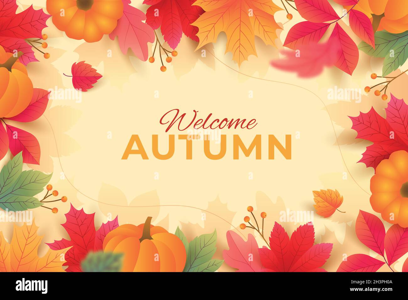 gradient autumn leaves background vector design illustration Stock ...