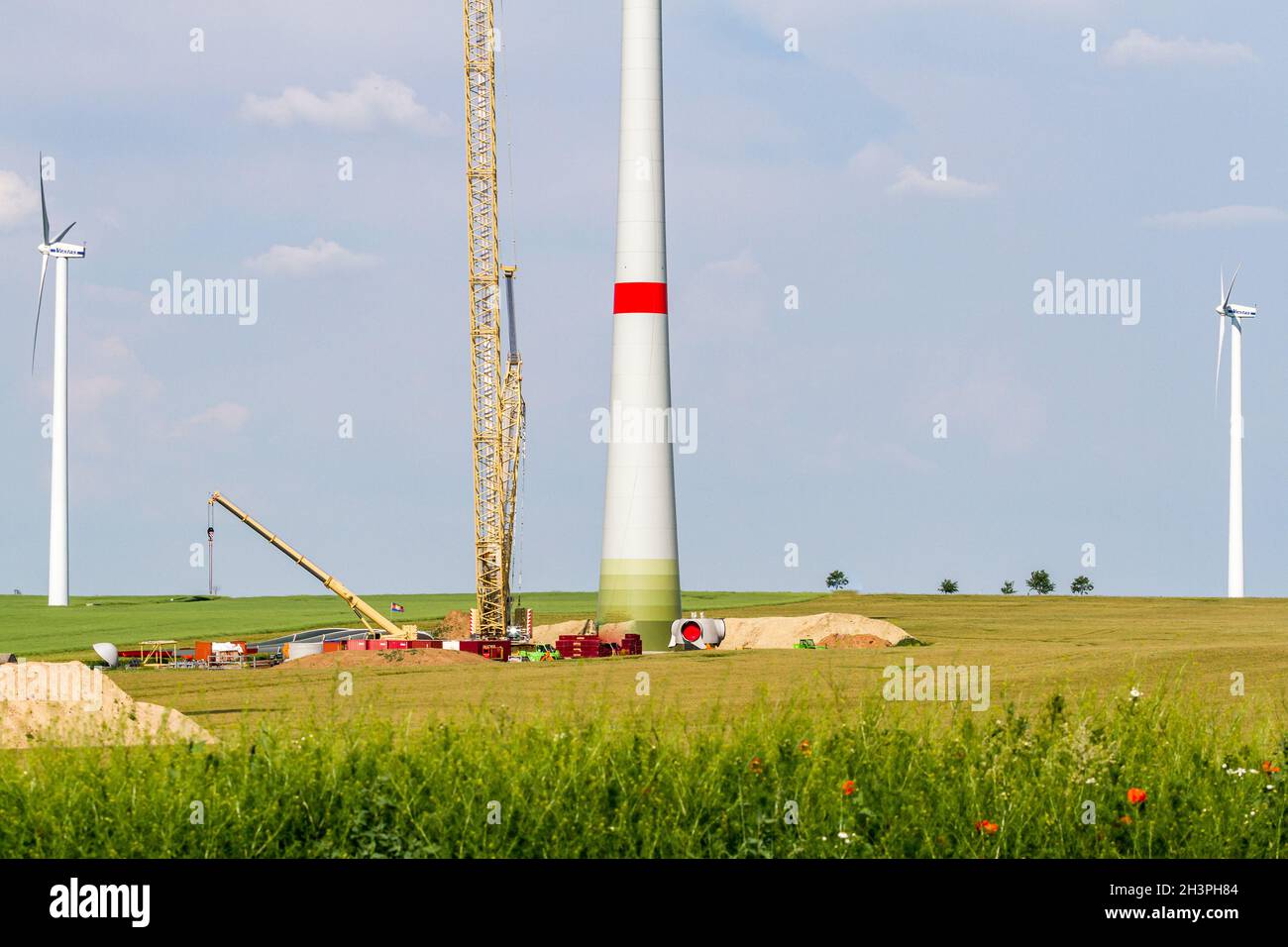 Construction site construction of a wind turbine wind turbine Stock ...