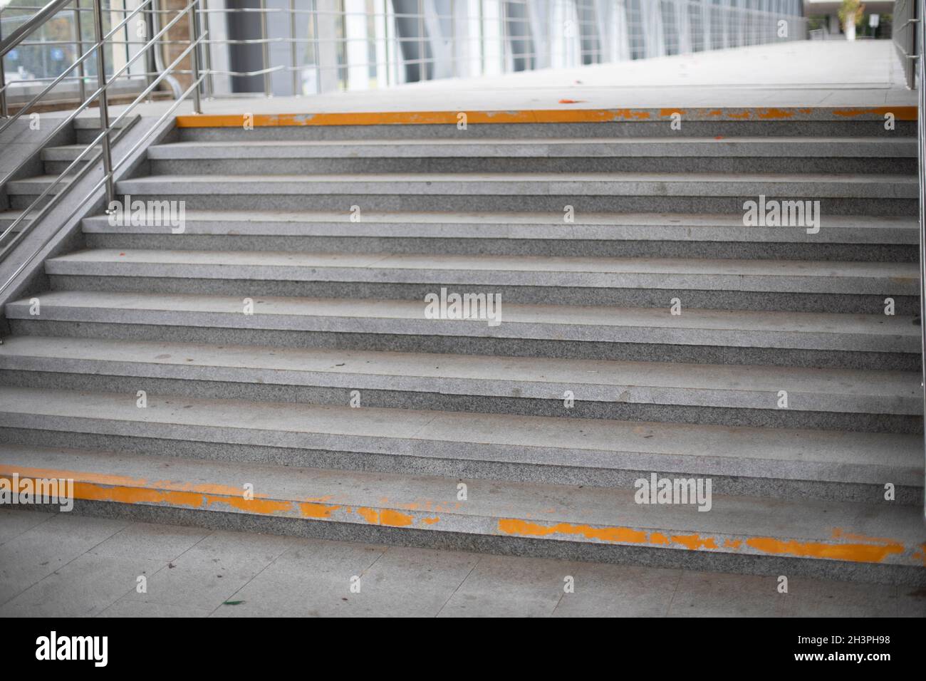 Stairs in the pedestrian crossing. Steps made of stone. A place to lift ...