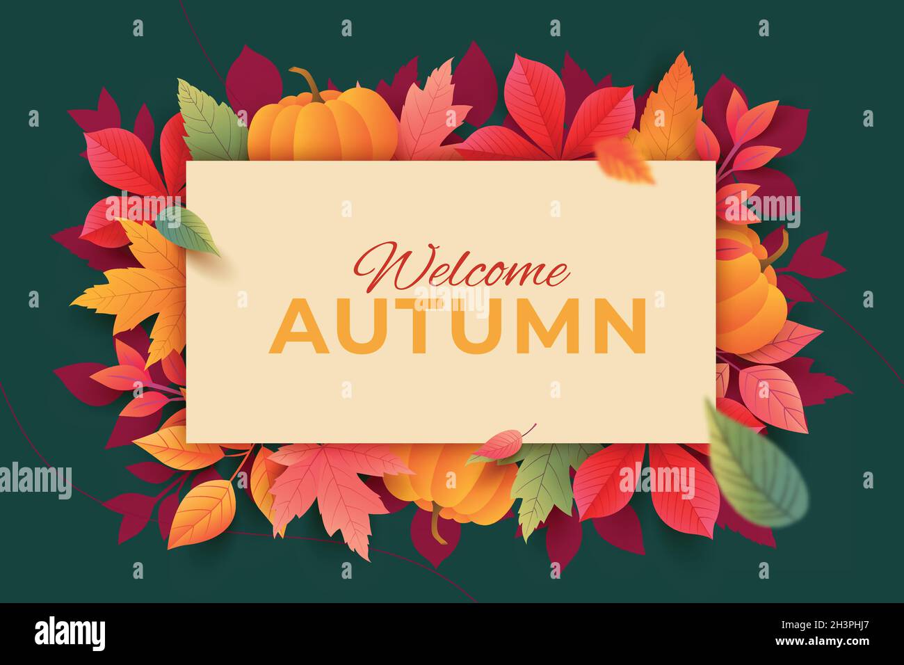 gradient autumn leaves background vector design illustration Stock ...