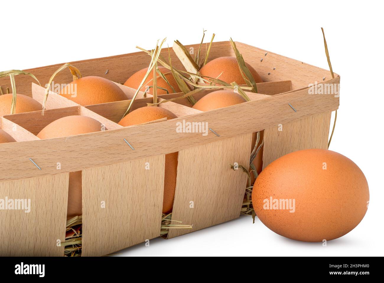 Wooden egg tray Stock Photo - Alamy