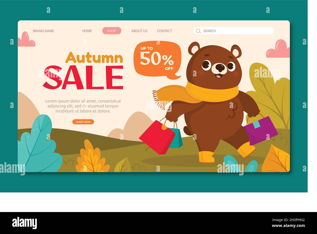 Sale cartoon landing page hi-res stock photography and images - Alamy