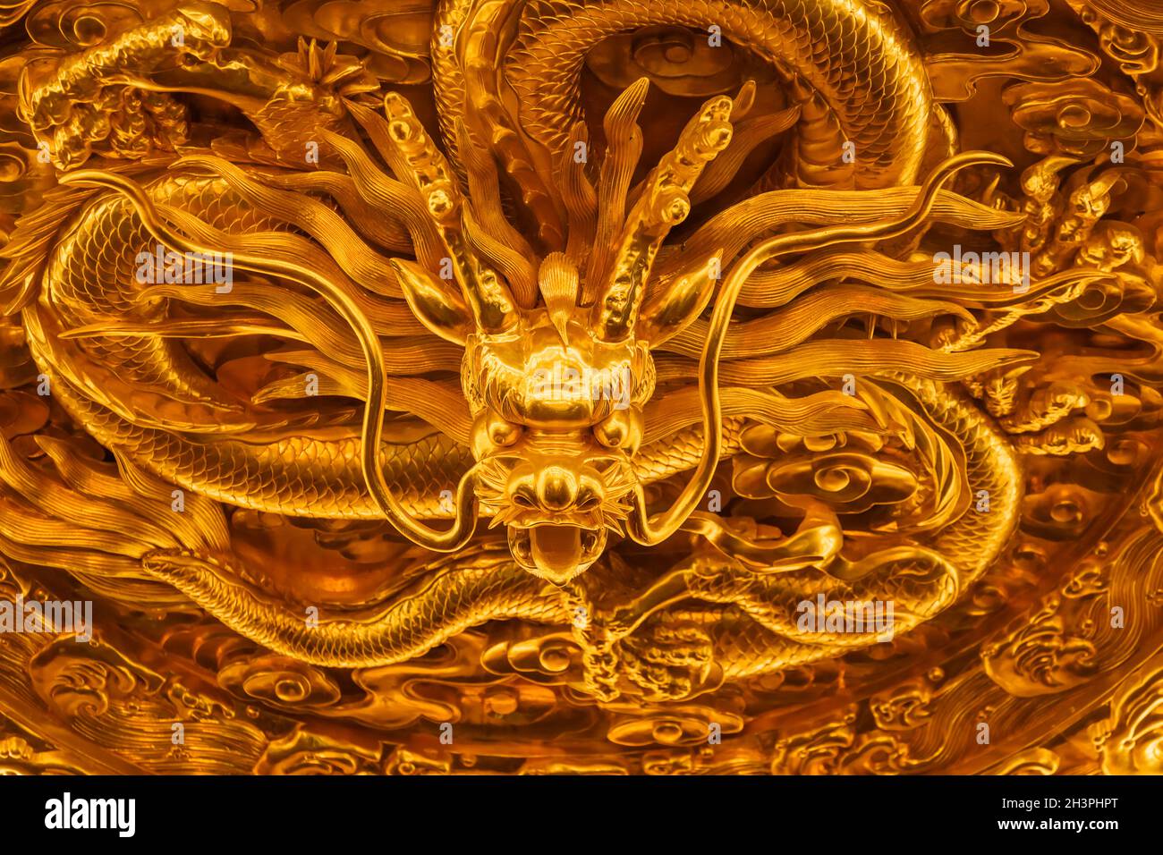 Dragon Statue in Wild Goose Pagoda - Xian China Stock Photo - Alamy